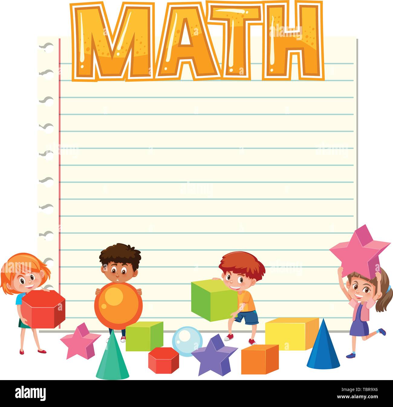 Math children on note template illustration Stock Vector Image & Art ...