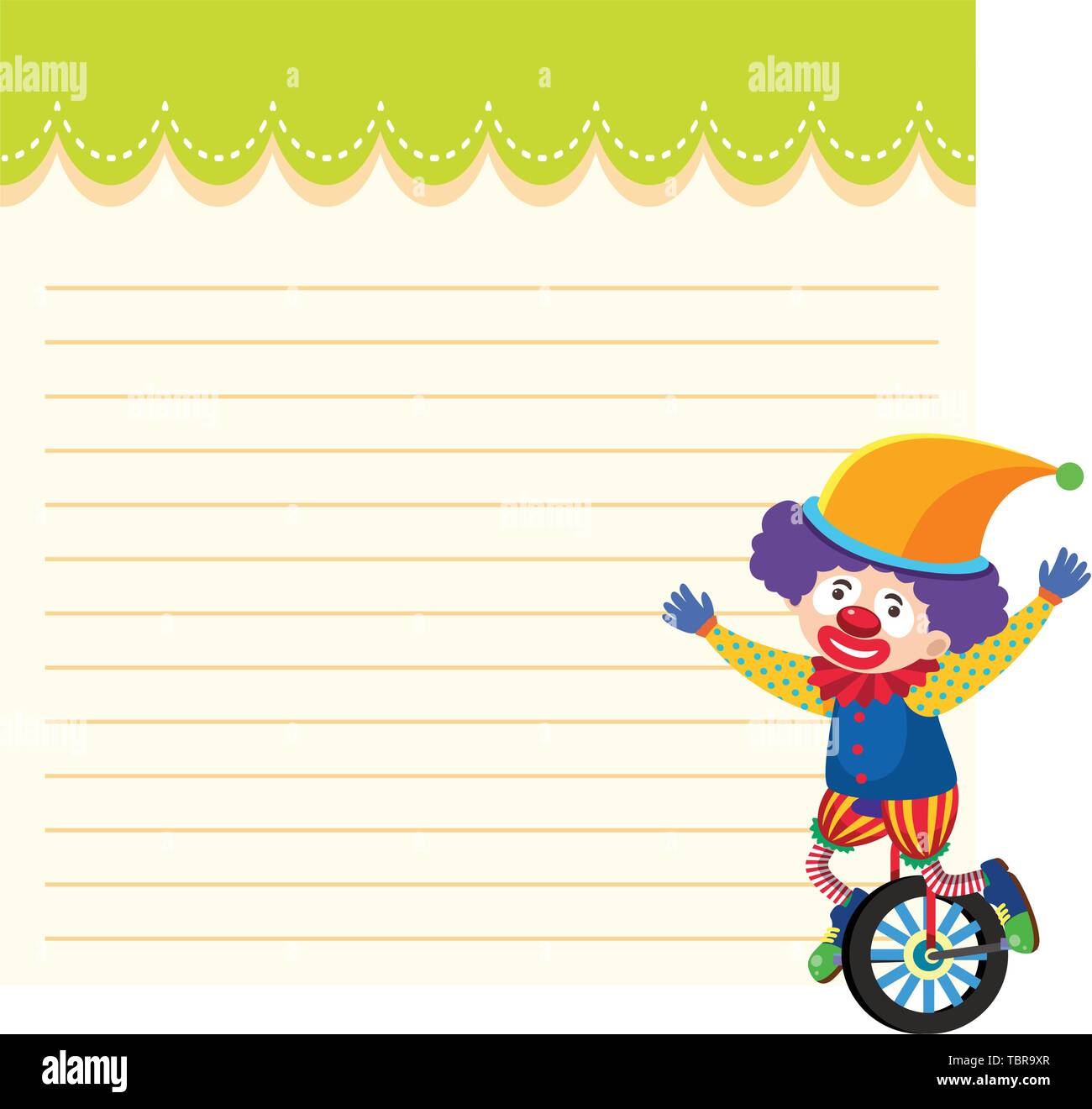 Clown on note template illustration Stock Vector Image & Art - Alamy