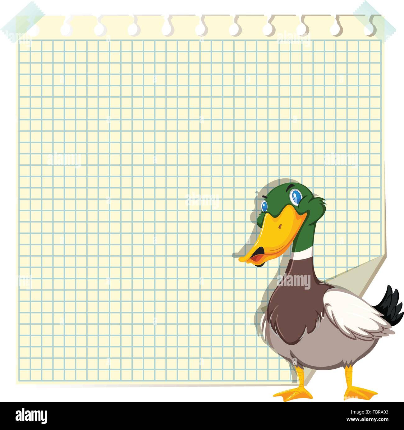 Duck on note template illustration Stock Vector Image & Art - Alamy