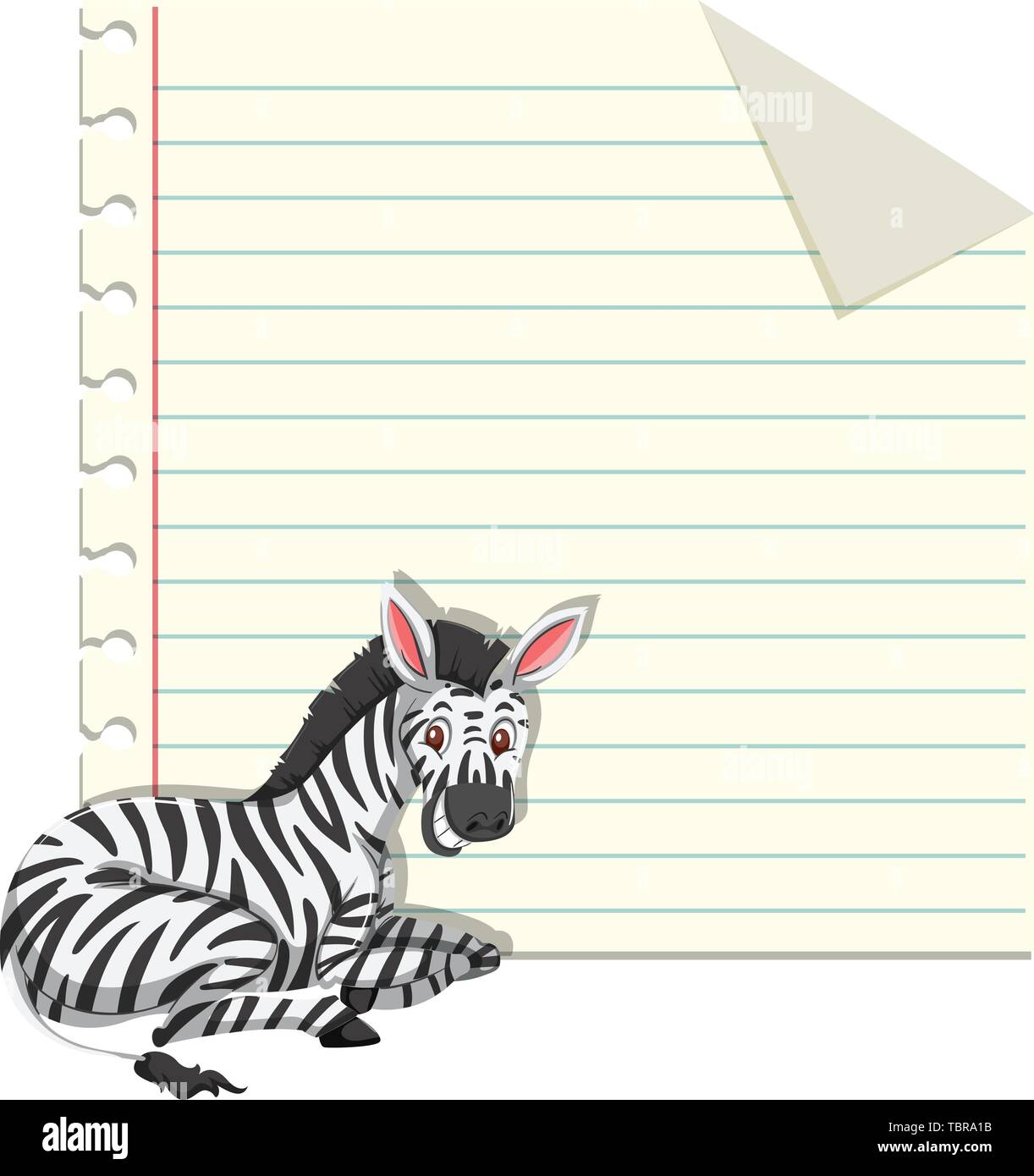 Zebra on note template illustration Stock Vector Image & Art - Alamy