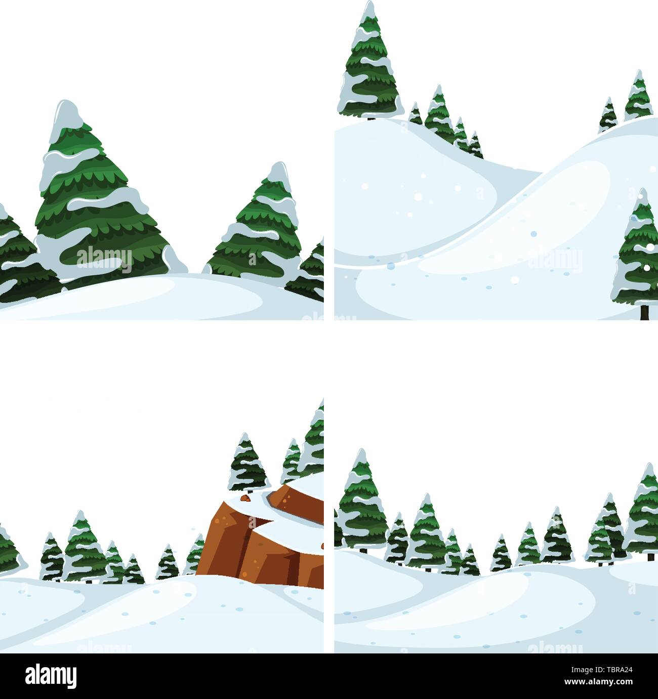 Set of snow scene illustration Stock Vector Image & Art - Alamy