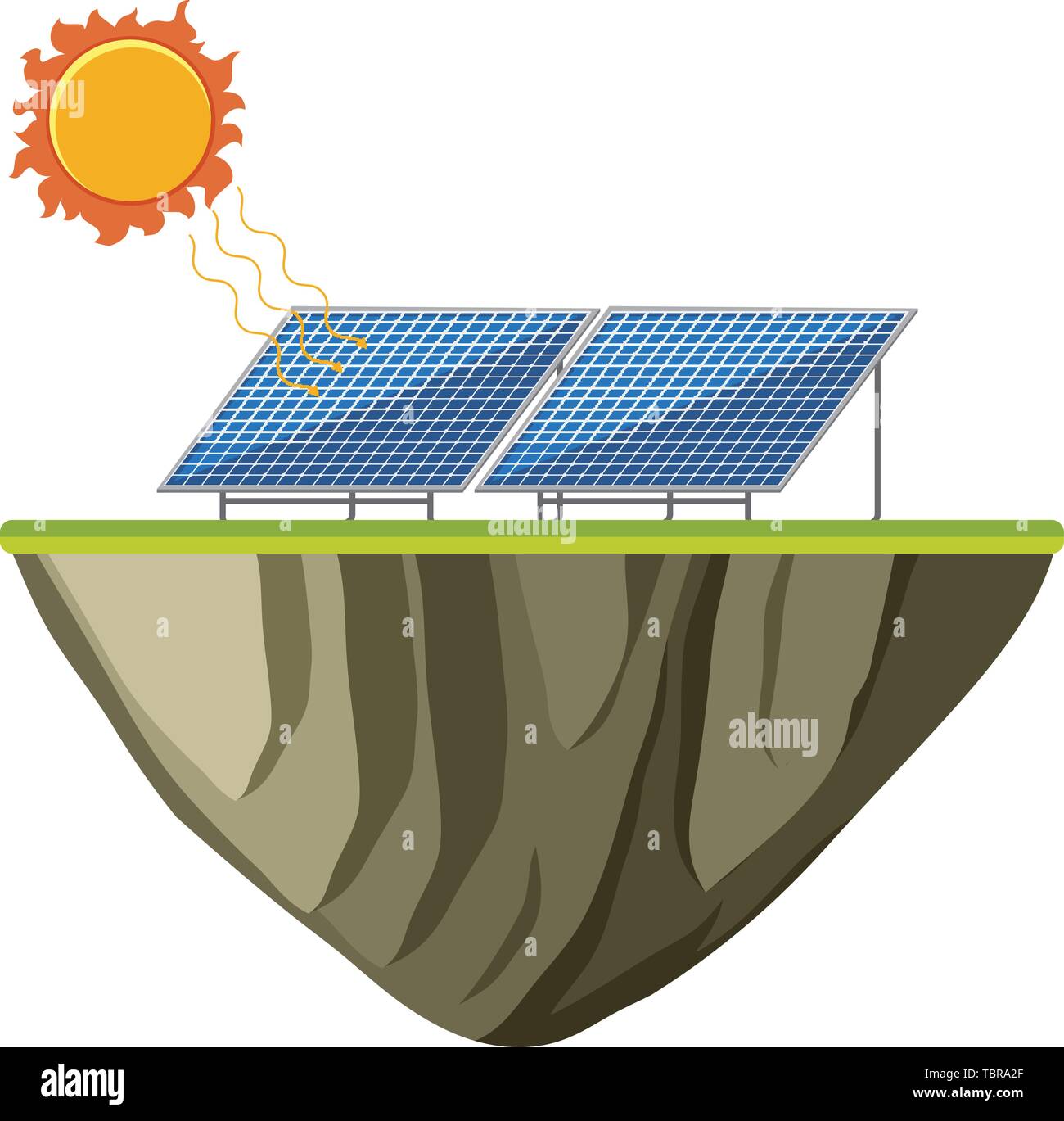 Solar energy on isolated island illustration Stock Vector Image & Art ...