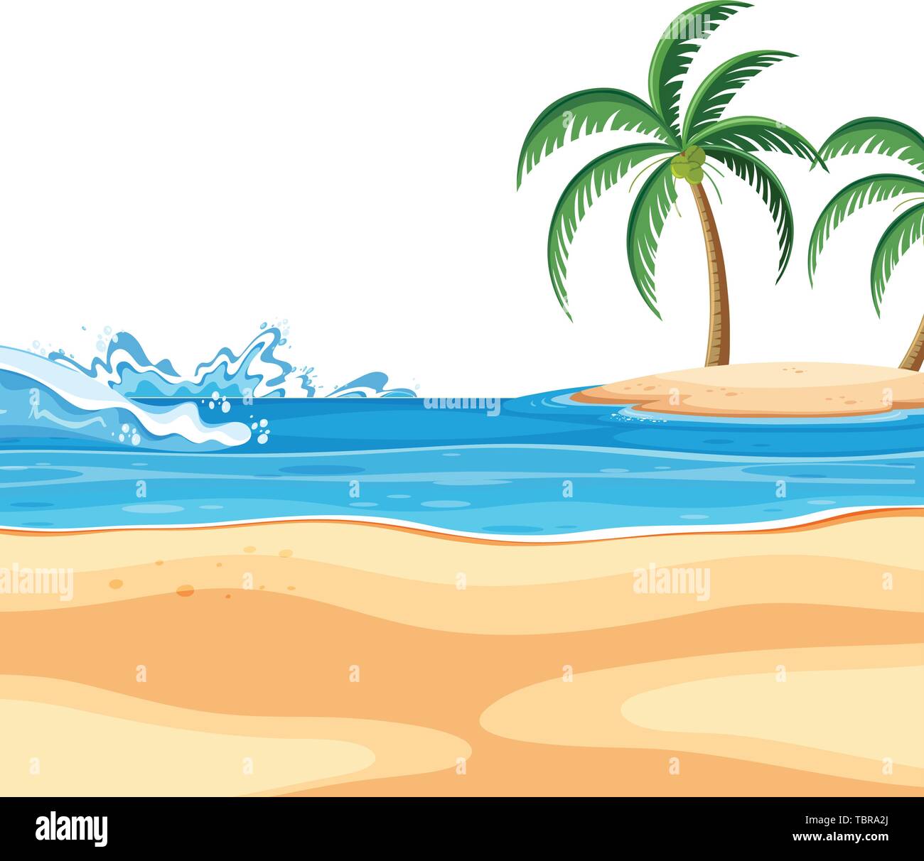 An empty beach scene illustration Stock Vector Image & Art - Alamy