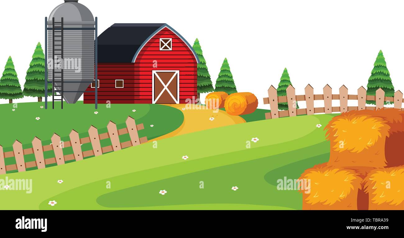 A rural country landscape illustration Stock Vector Image & Art - Alamy