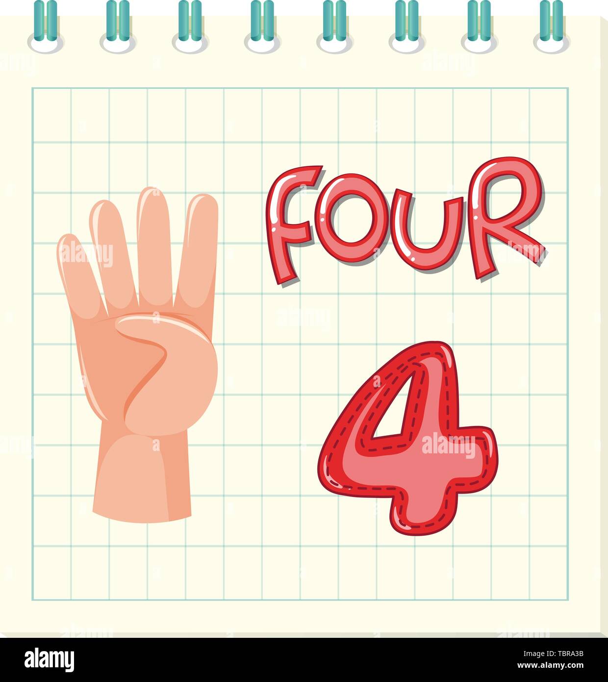 Count number four worksheet illustration Stock Vector Image & Art - Alamy