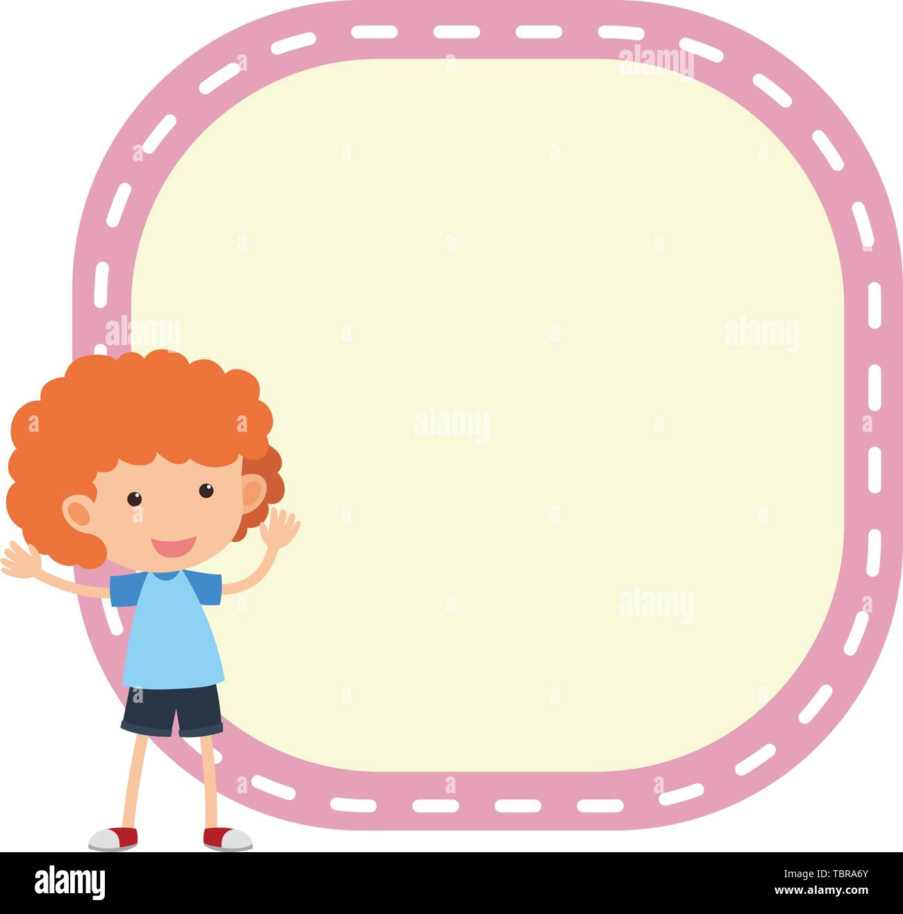 Boy on note template illustration Stock Vector Image & Art - Alamy