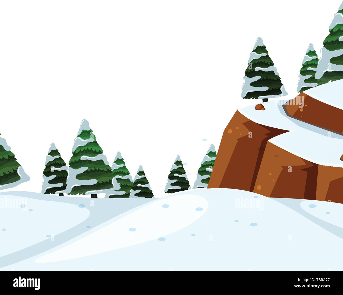 Outdoor cold winter landscape illustration Stock Vector Image & Art - Alamy