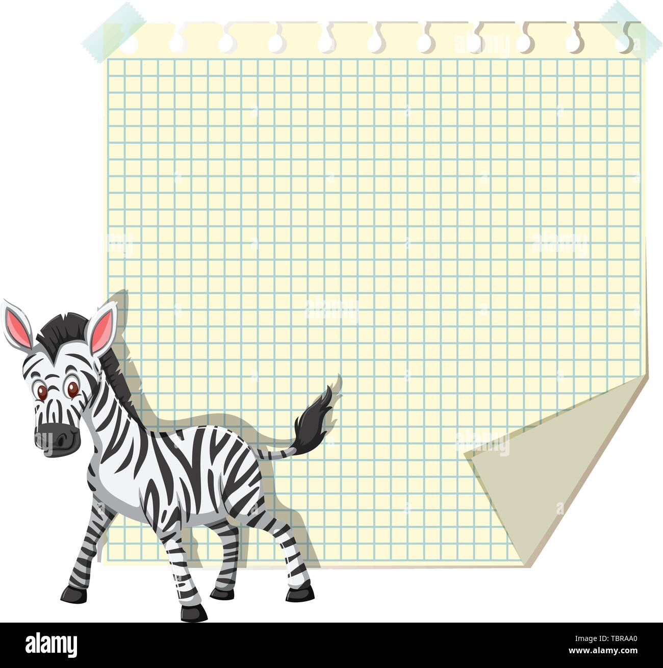 Zebra on note template illustration Stock Vector Image & Art - Alamy