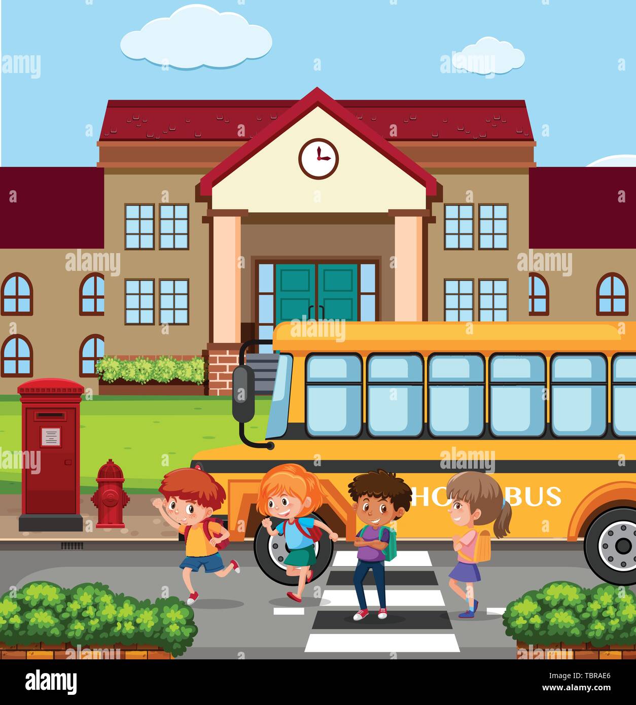 Outside a school Stock Vector Images - Alamy