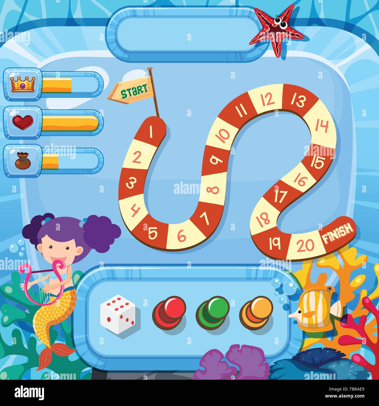 An underwater game template illustration Stock Vector Image & Art - Alamy