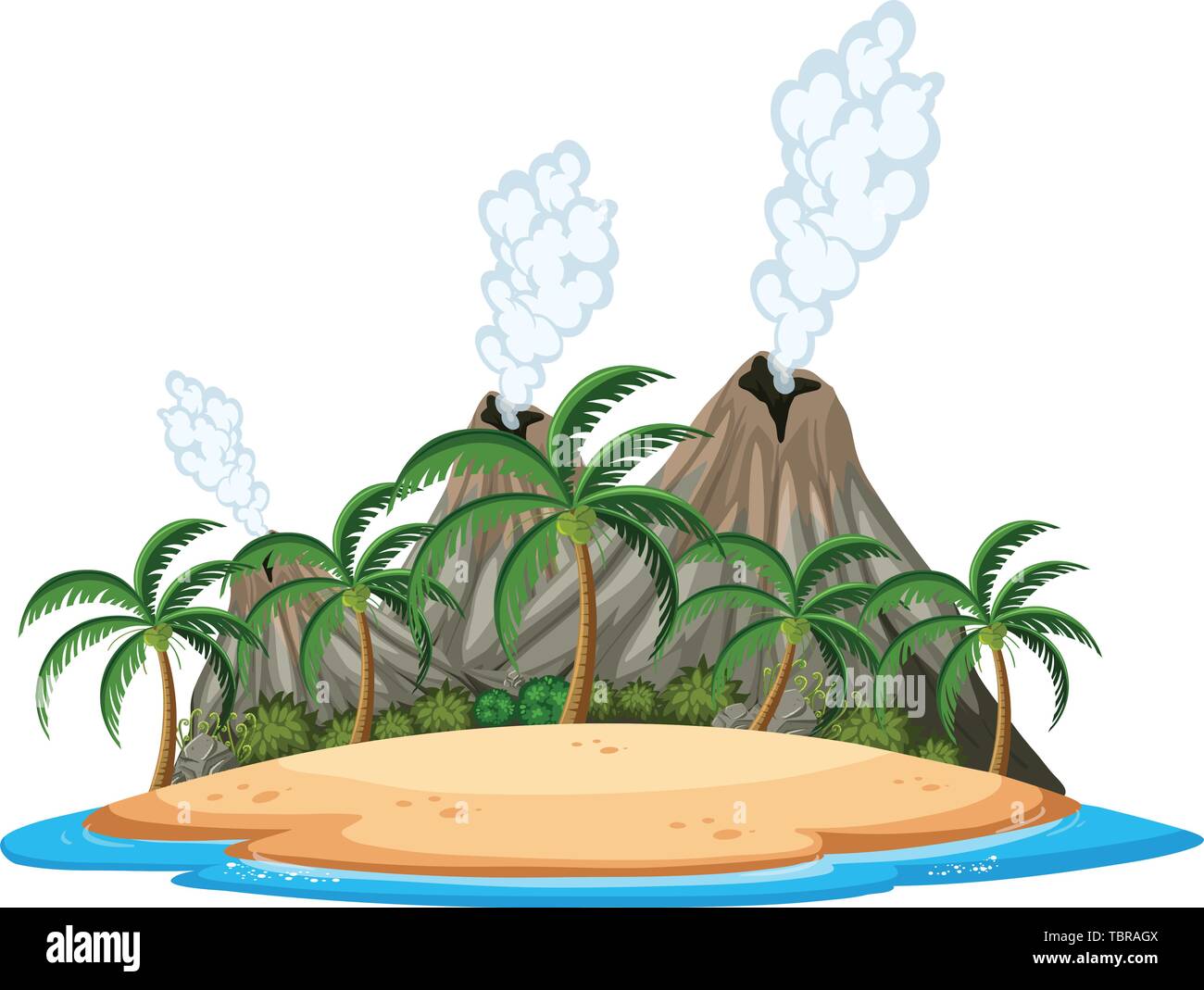 Volcano beach Stock Vector Images - Alamy