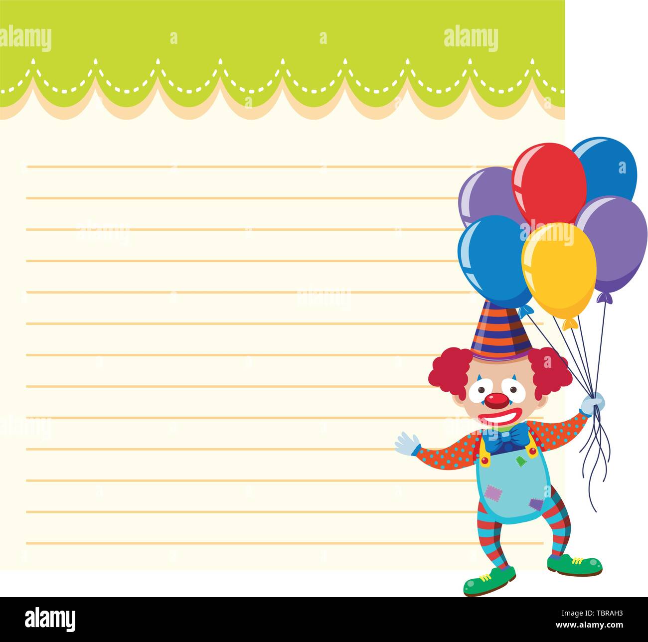 Clown on note template illustration Stock Vector Image & Art - Alamy