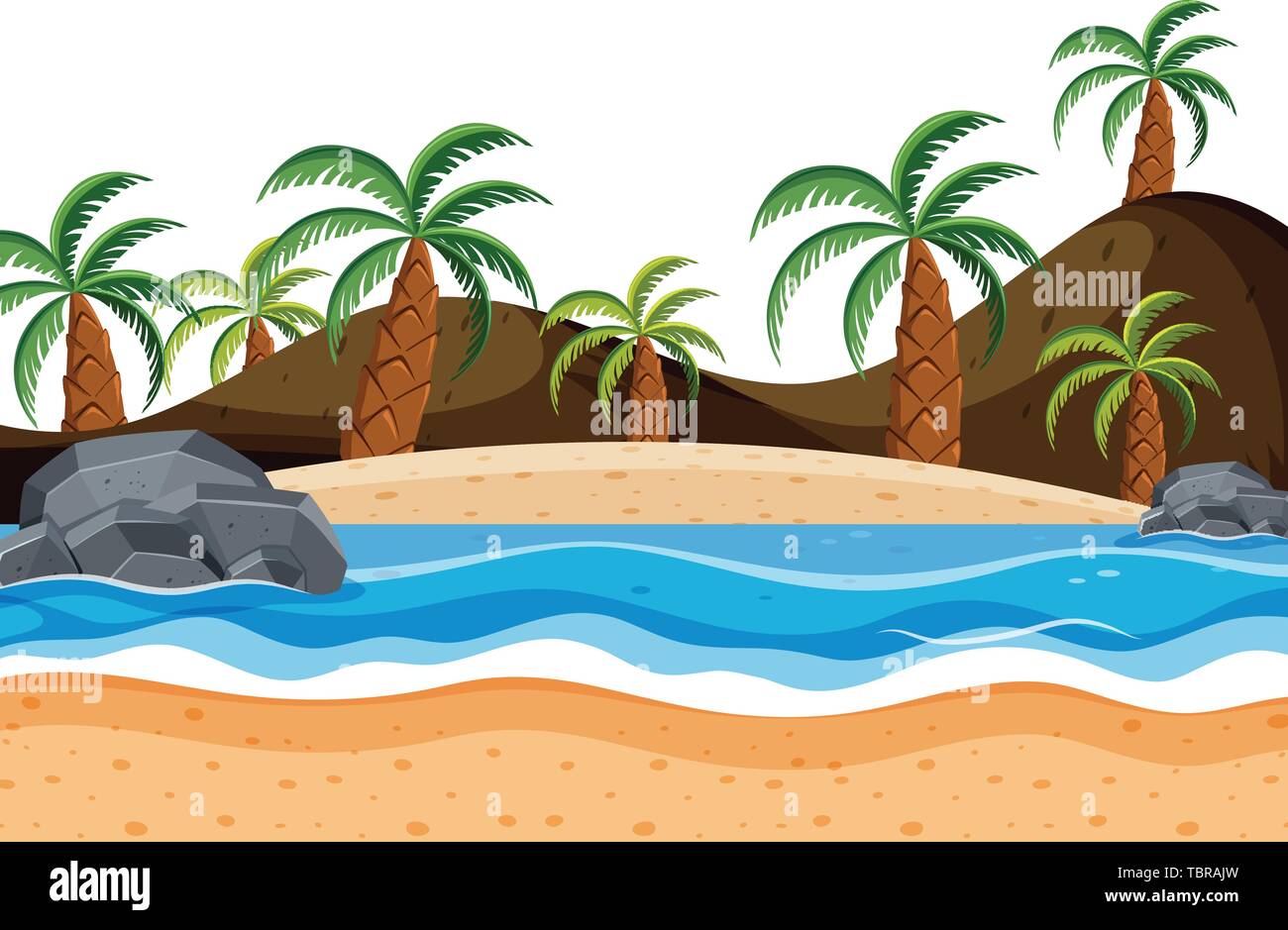Water on rocks beach Stock Vector Images - Alamy