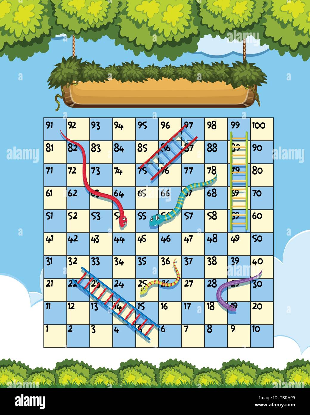 A snake ladder game template illustration Stock Vector Image & Art - Alamy