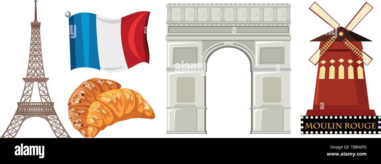 Set of france element illustration Stock Vector Image & Art - Alamy