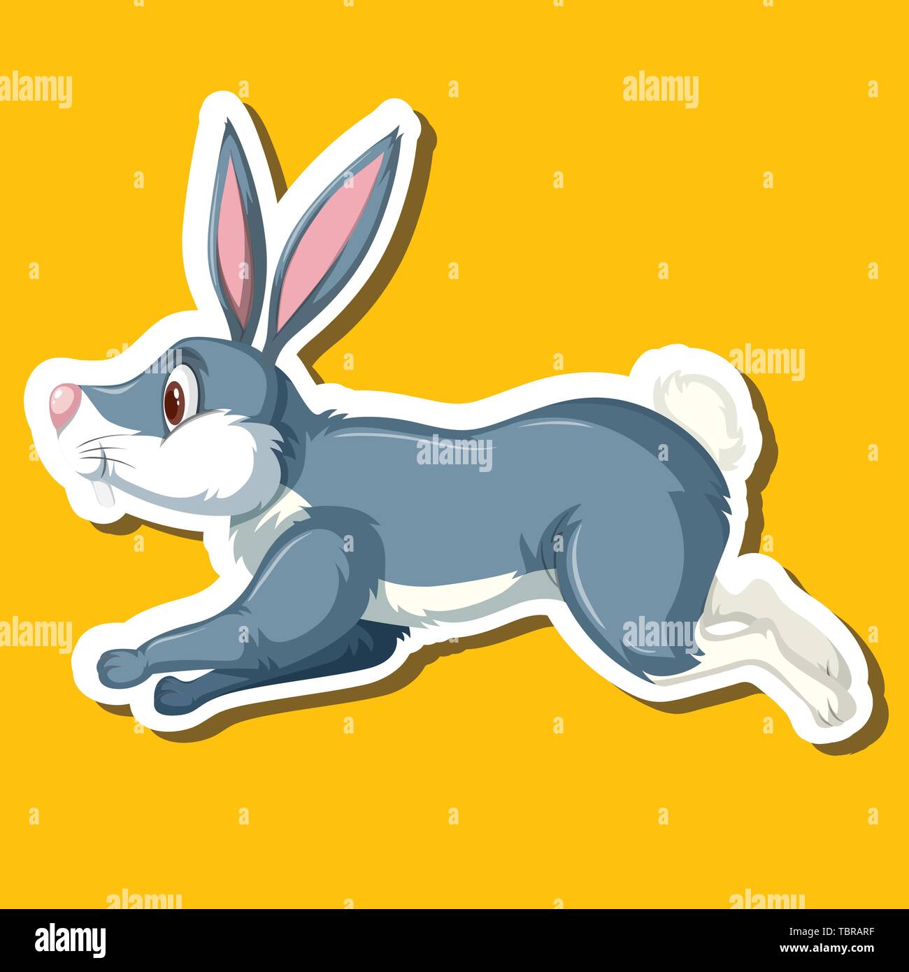 Rabbit on orange background illustration Stock Vector Image & Art - Alamy