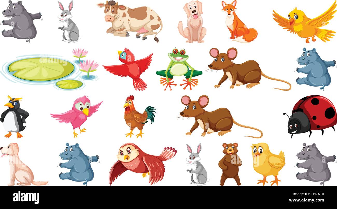 Set of different animals illustration Stock Vector Image & Art - Alamy