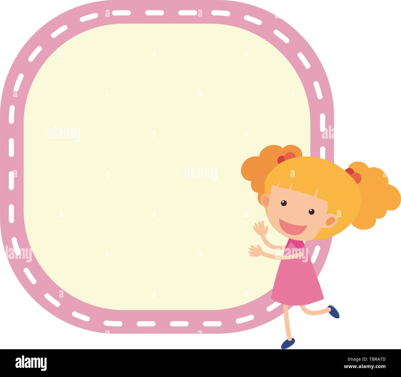 Young girl on note template illustration Stock Vector Image & Art - Alamy