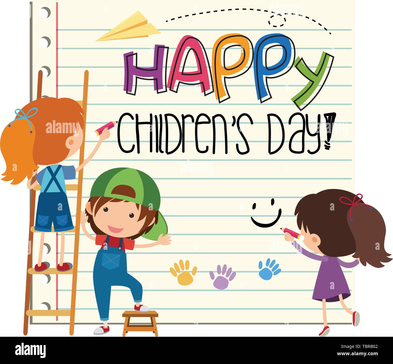 hapy childrens day card illustration Stock Vector Image & Art - Alamy
