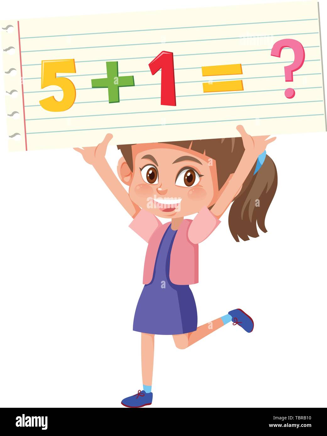 girl holding maths problem illustration Stock Vector Image & Art - Alamy