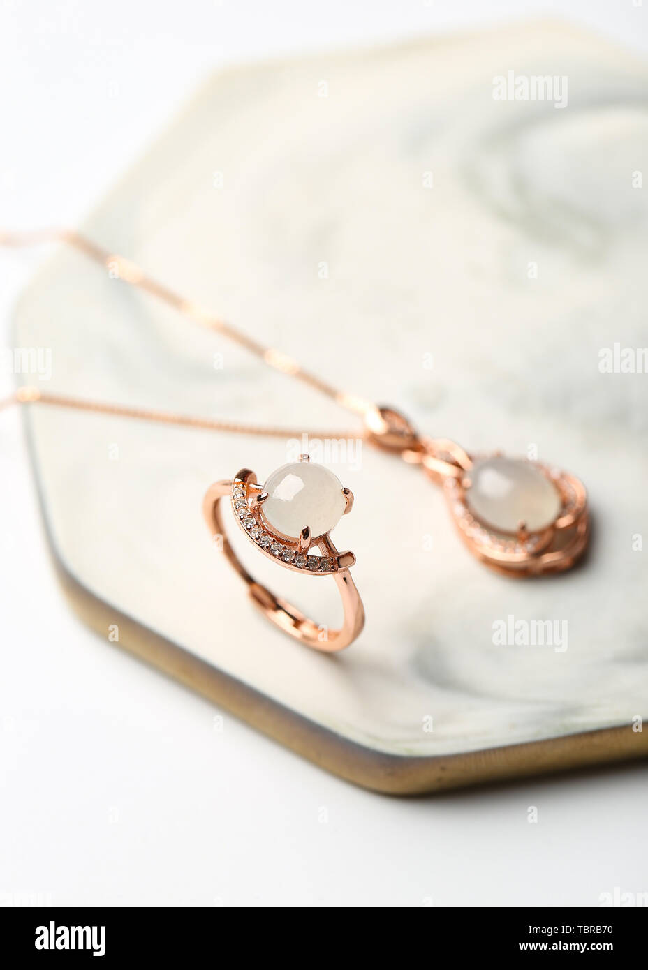 Jade jewelry two-piece Stock Photo - Alamy