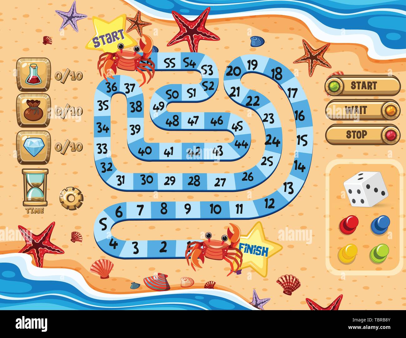 Summer beach game template illustration Stock Vector Image & Art - Alamy