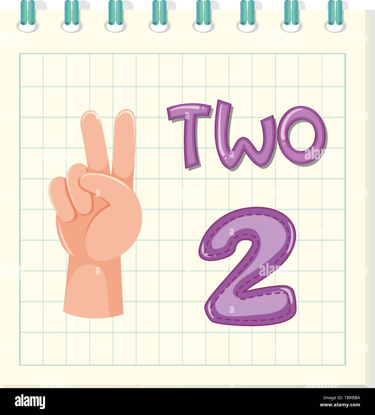 Number two on note template illustration Stock Vector Image & Art - Alamy
