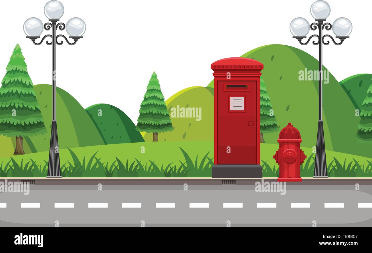 A rural road scene illustration Stock Vector Image & Art - Alamy