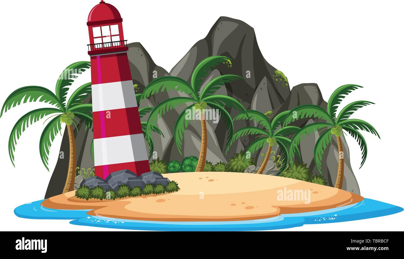 An isolated island on white background illustration Stock Vector Image ...