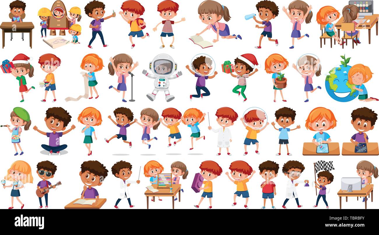 Set of children character illustration Stock Vector Image & Art - Alamy