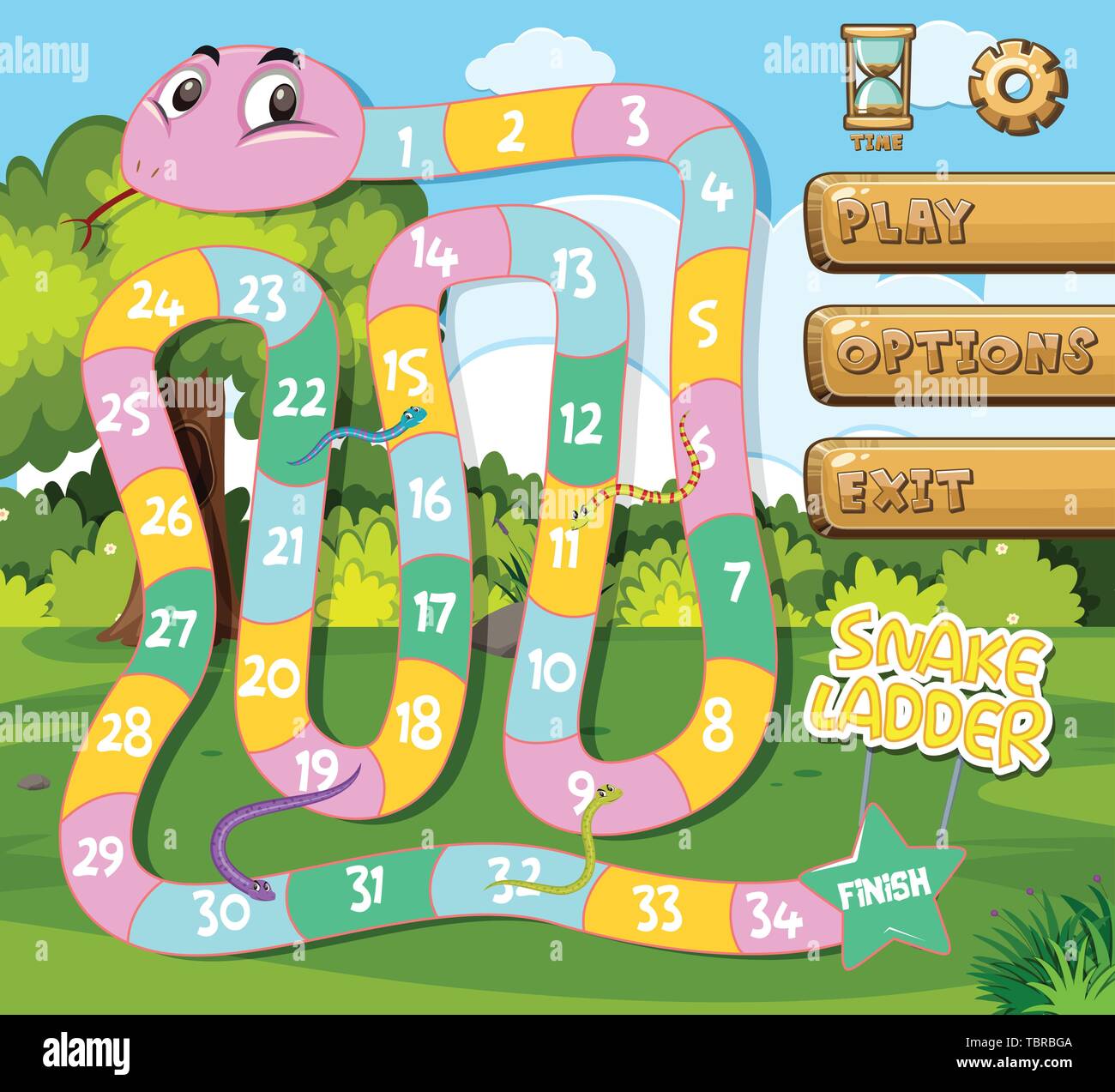 Snake ladder game template illustration Stock Vector Image & Art - Alamy