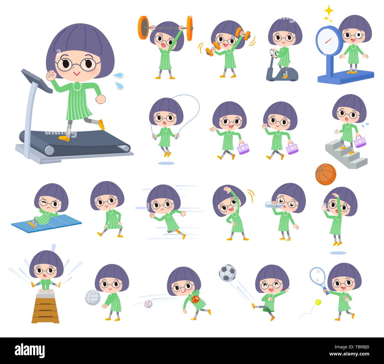 A set of girl on exercise and sports.There are various actions to move ...