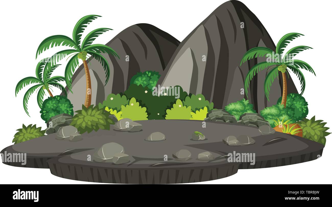 An isolated island on white background illustration Stock Vector Image ...