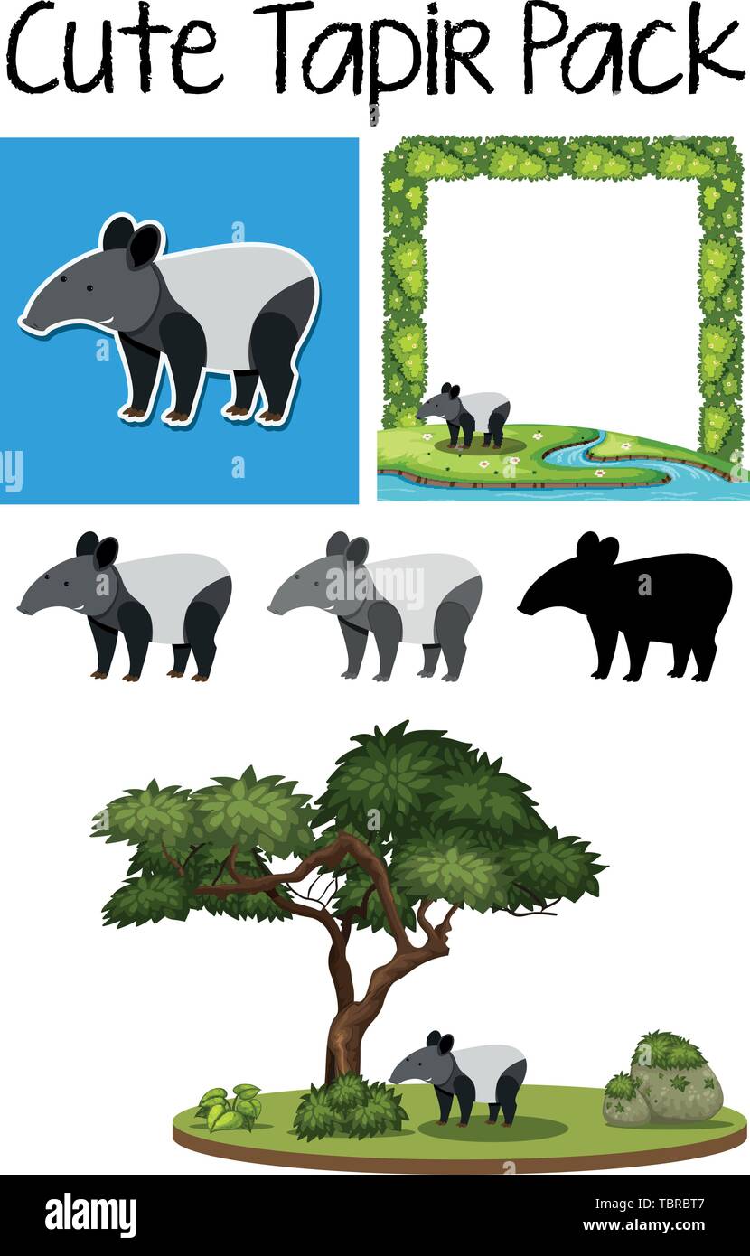 Tapir silhouette Stock Vector Images - Alamy