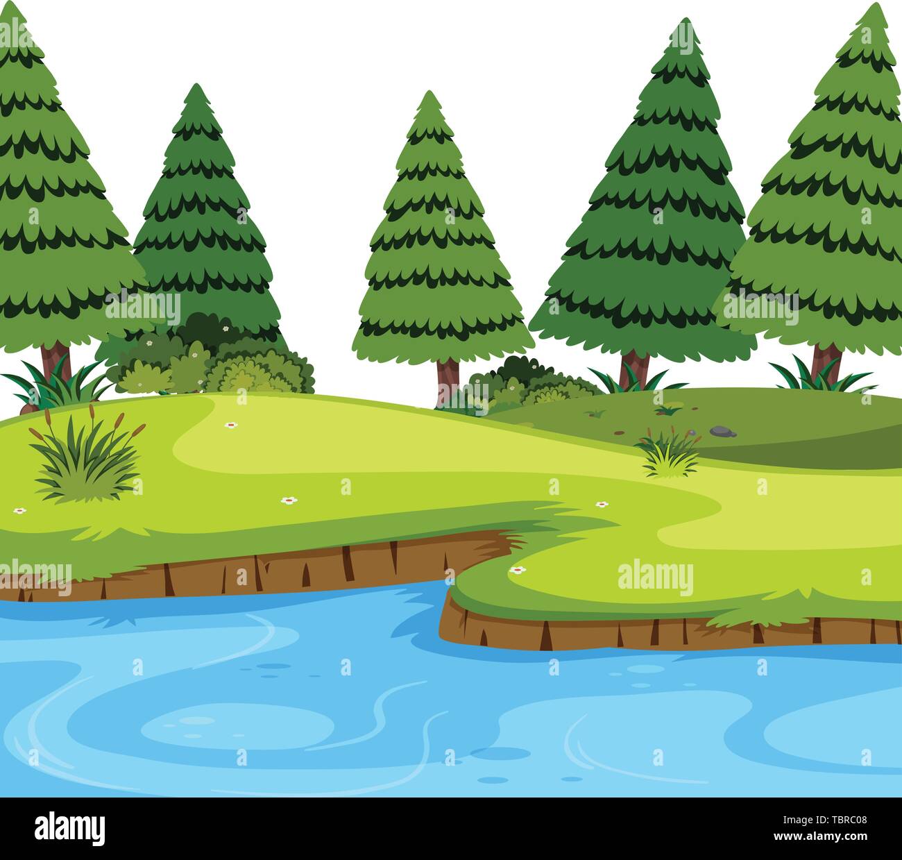 A beautiful nature landscape illustration Stock Vector Image & Art - Alamy