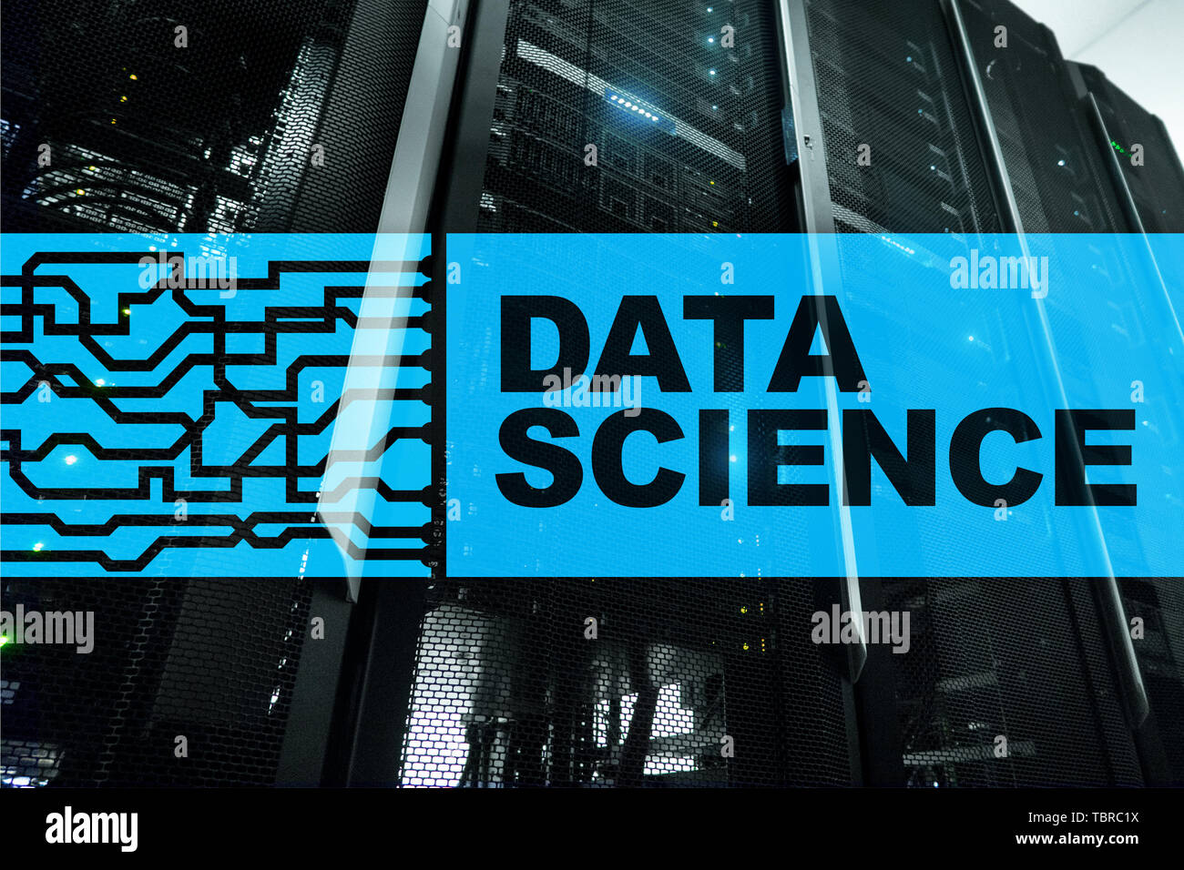 Data Science Artificial Intelligence Concept. Futuristic Supercomputer background Stock Photo ...