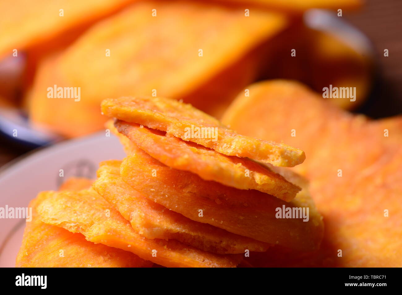 Sweet potato chips, sweet potato snacks Stock Photo - Alamy
