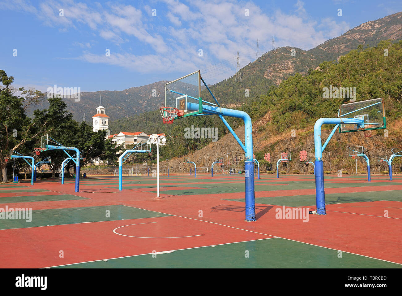 Basketball court, plastic court Stock Photo - Alamy