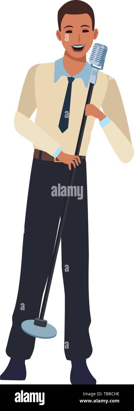 singer with microphone Stock Vector Image & Art - Alamy