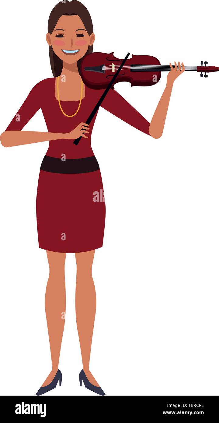 Violin player vector cartoon Cut Out Stock Images & Pictures - Alamy