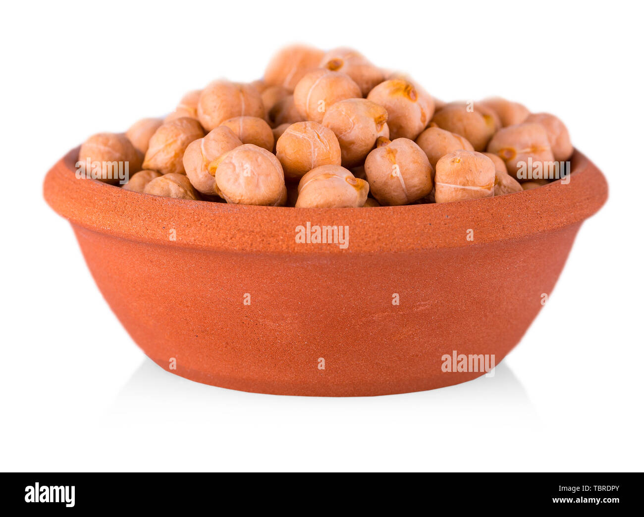 Chickpea flour in bowl isolated on white Stock Photo - Alamy
