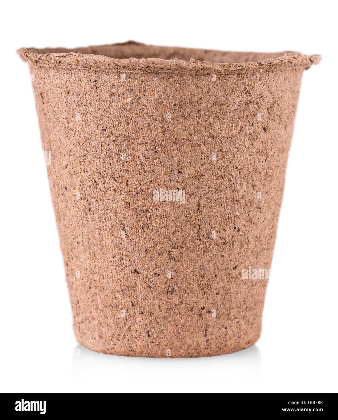Empty peat pot isolated on white Stock Photo - Alamy