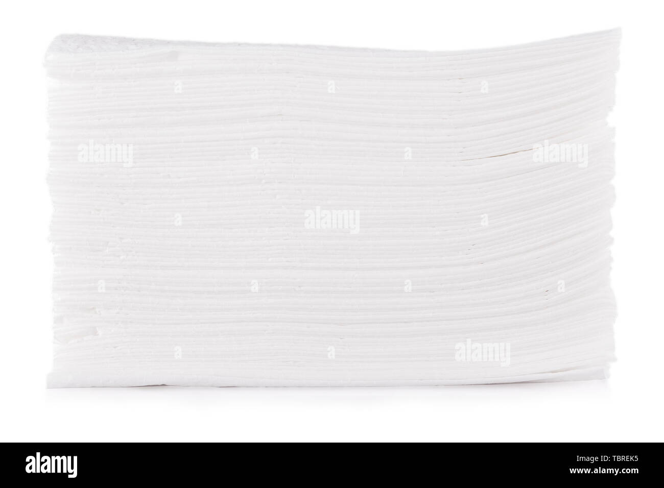 Stack of folded disposable paper tissues on white background Stock ...