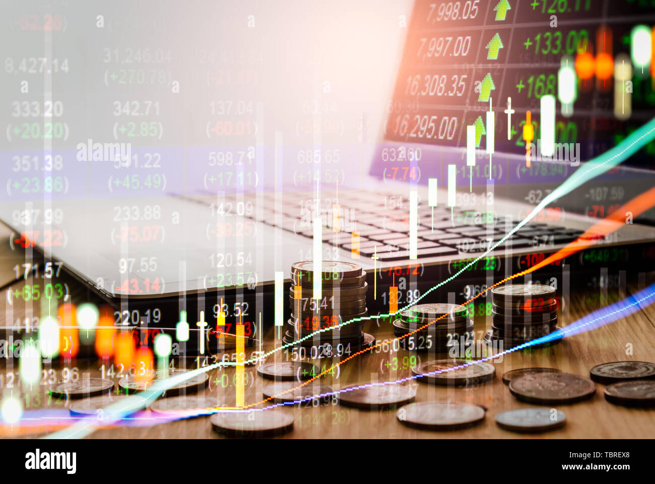 Stock market or forex trading graph and candlestick chart suitable for ...