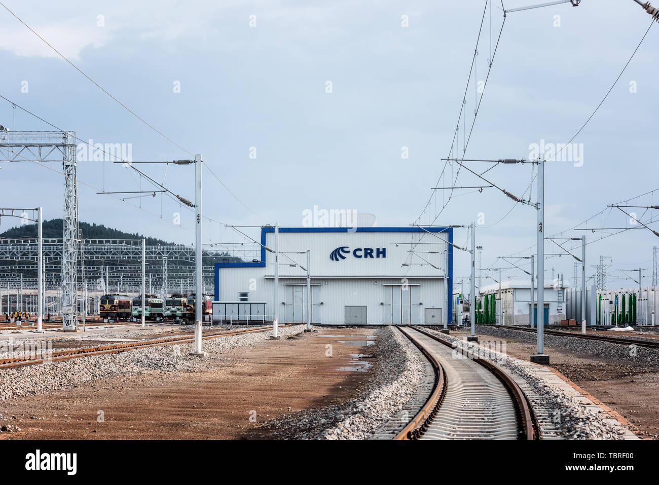 Railway workers maintain high-speed rail tracks in Kunming, southwest ...