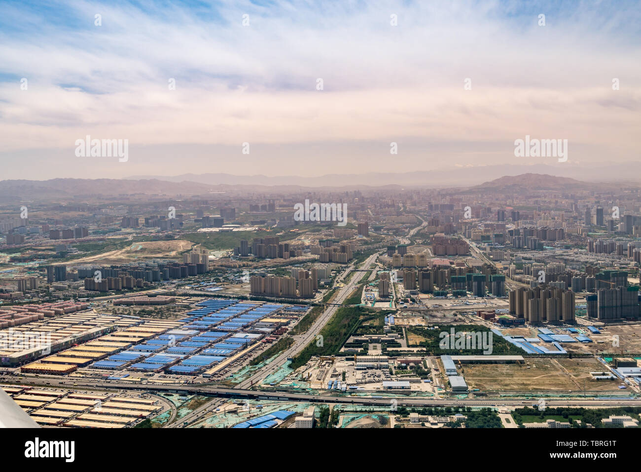 Aerial photo city complex Stock Photo - Alamy