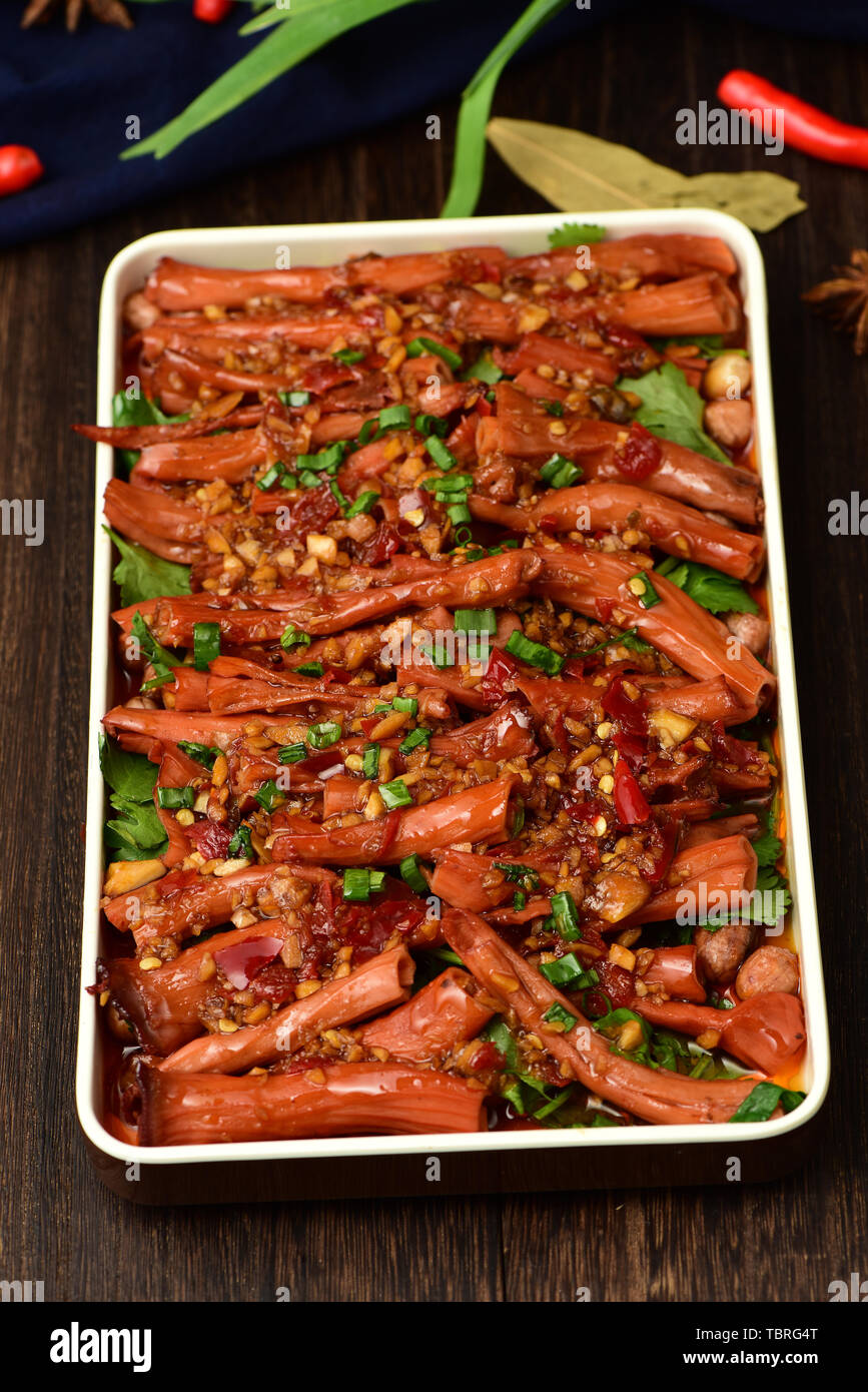 Spicy cleaver pepper duck intestine goose intestine Stock Photo - Alamy