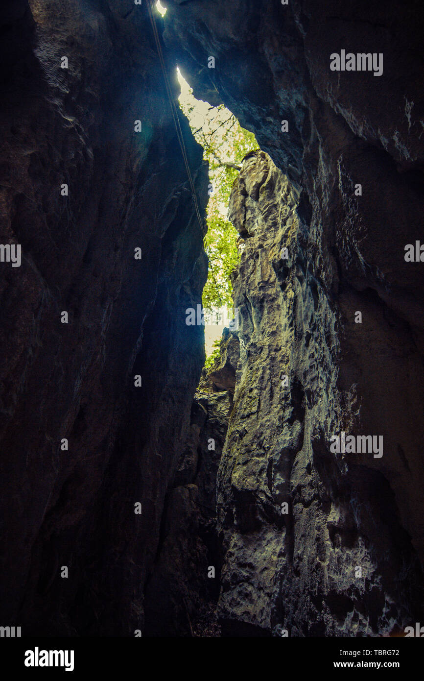 The interior landscape of the original karst cave Stock Photo - Alamy