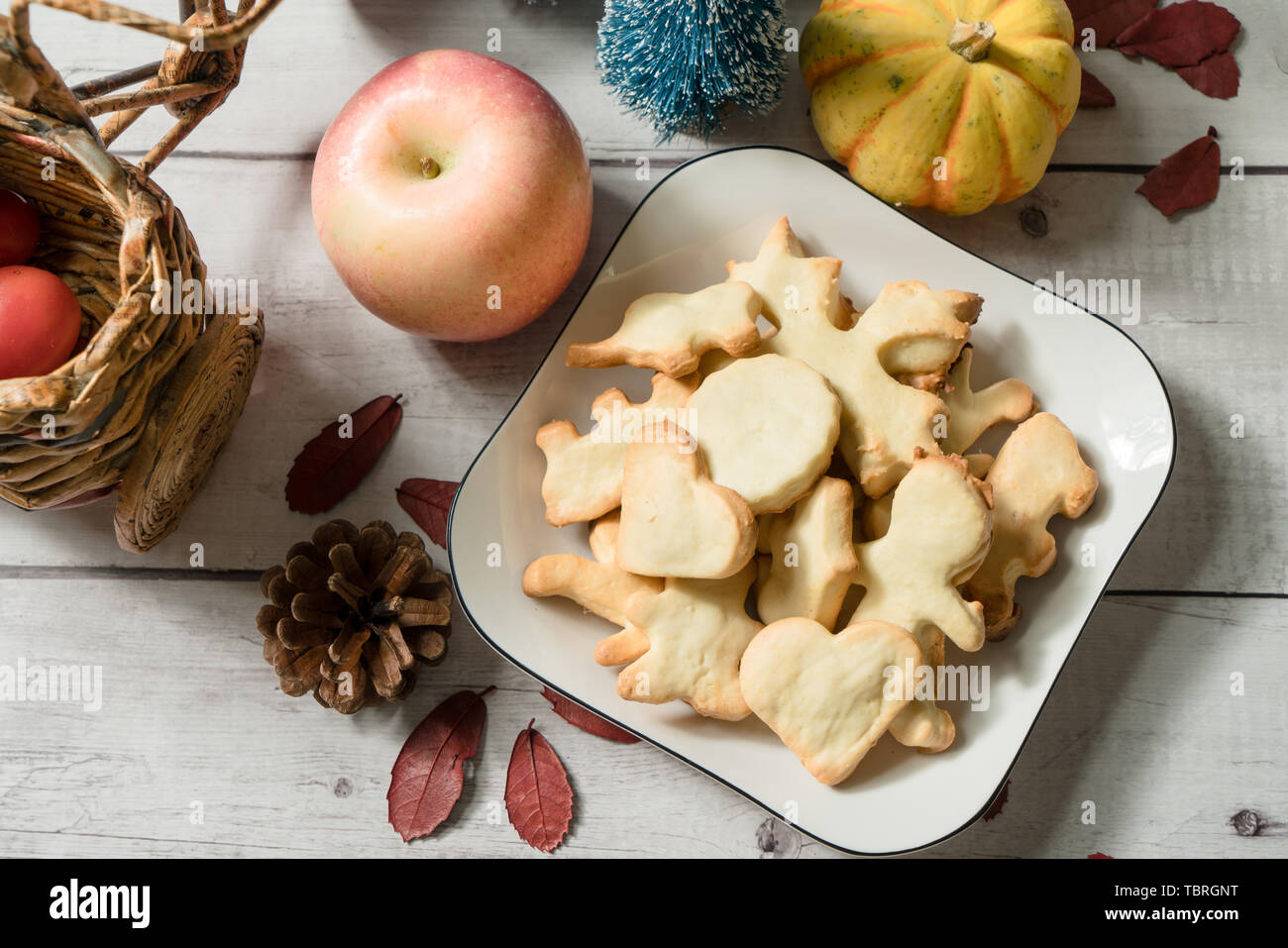 Handmade biscuits with light color background Stock Photo - Alamy