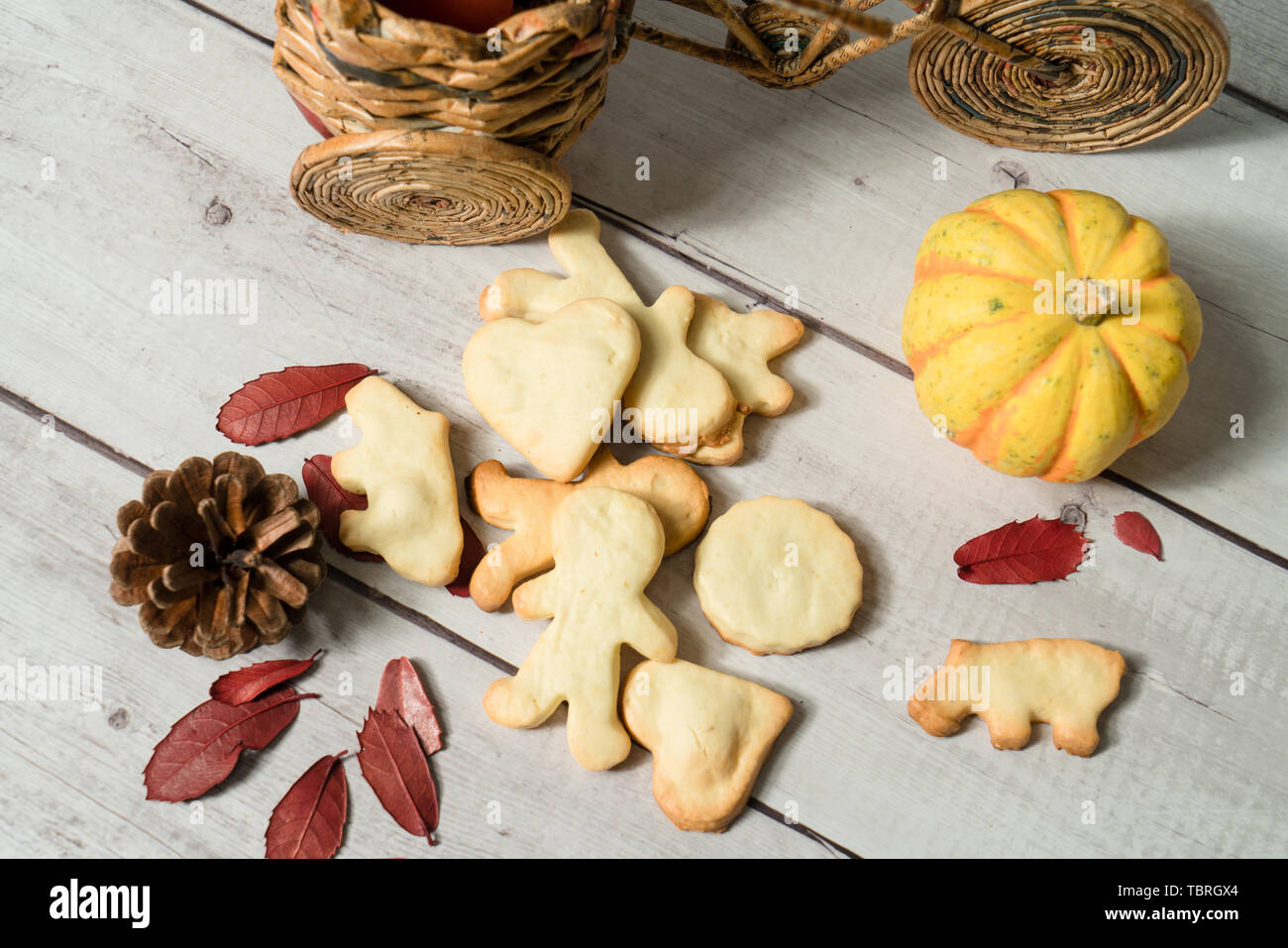 Handmade biscuits with light color background Stock Photo - Alamy